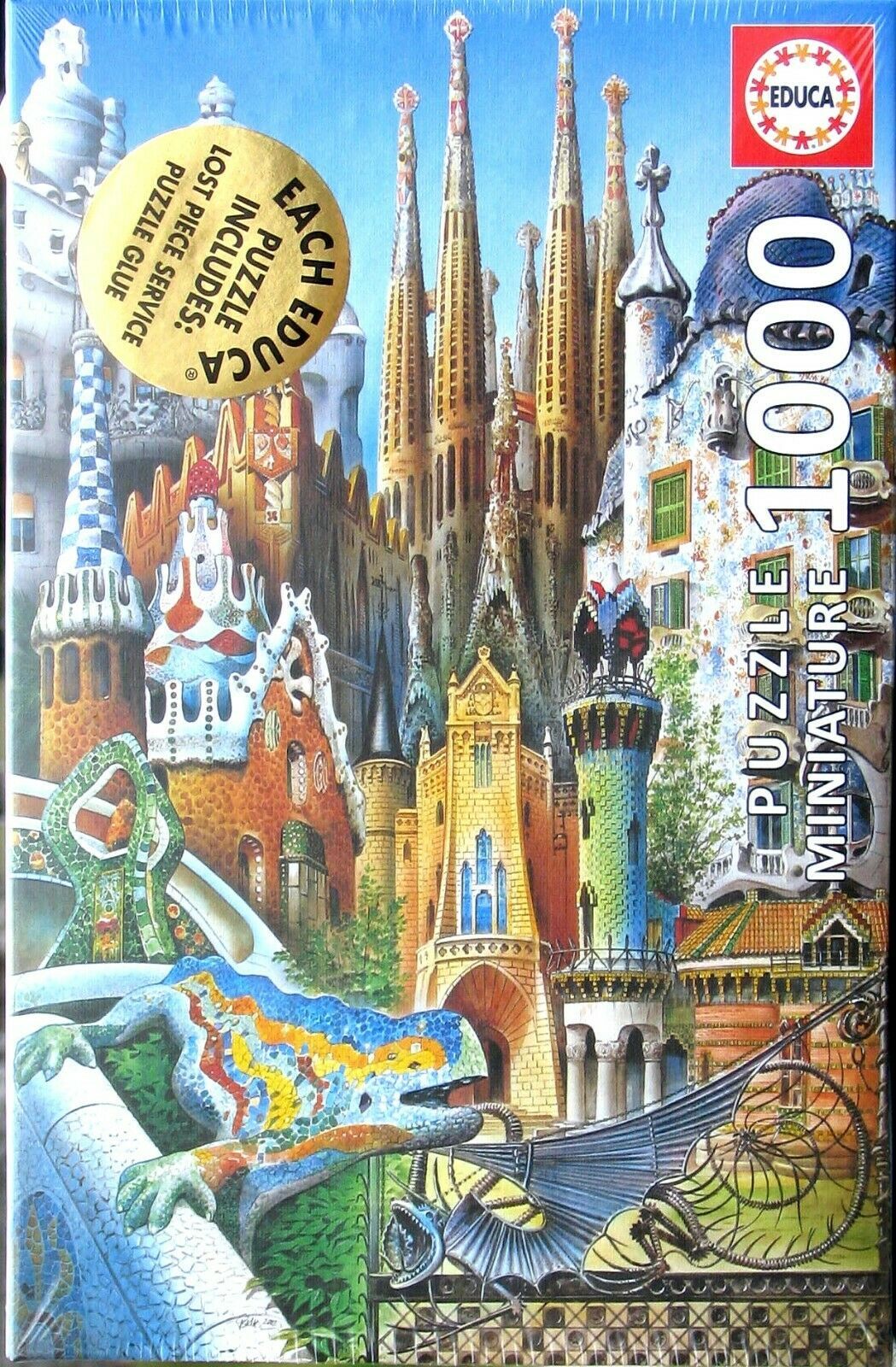 Educa Gaudi Collage 1000 pc Miniature Jigsaw Puzzle Modern Art - Jigsaw