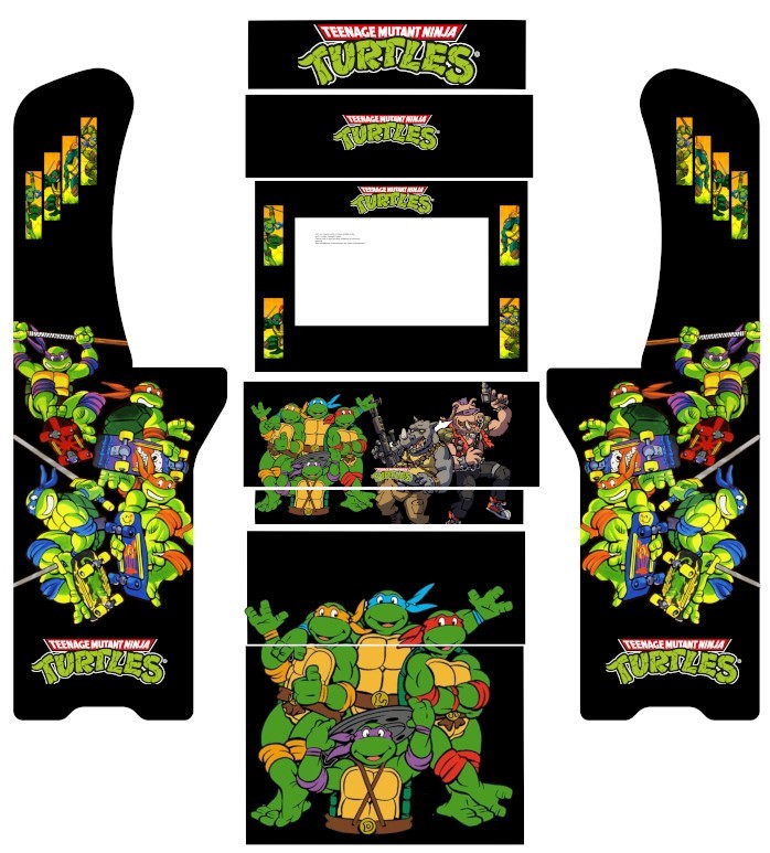 Atgames Legends Ultimate TMNT Black arcade design Artwork Vinyl Graphic ...