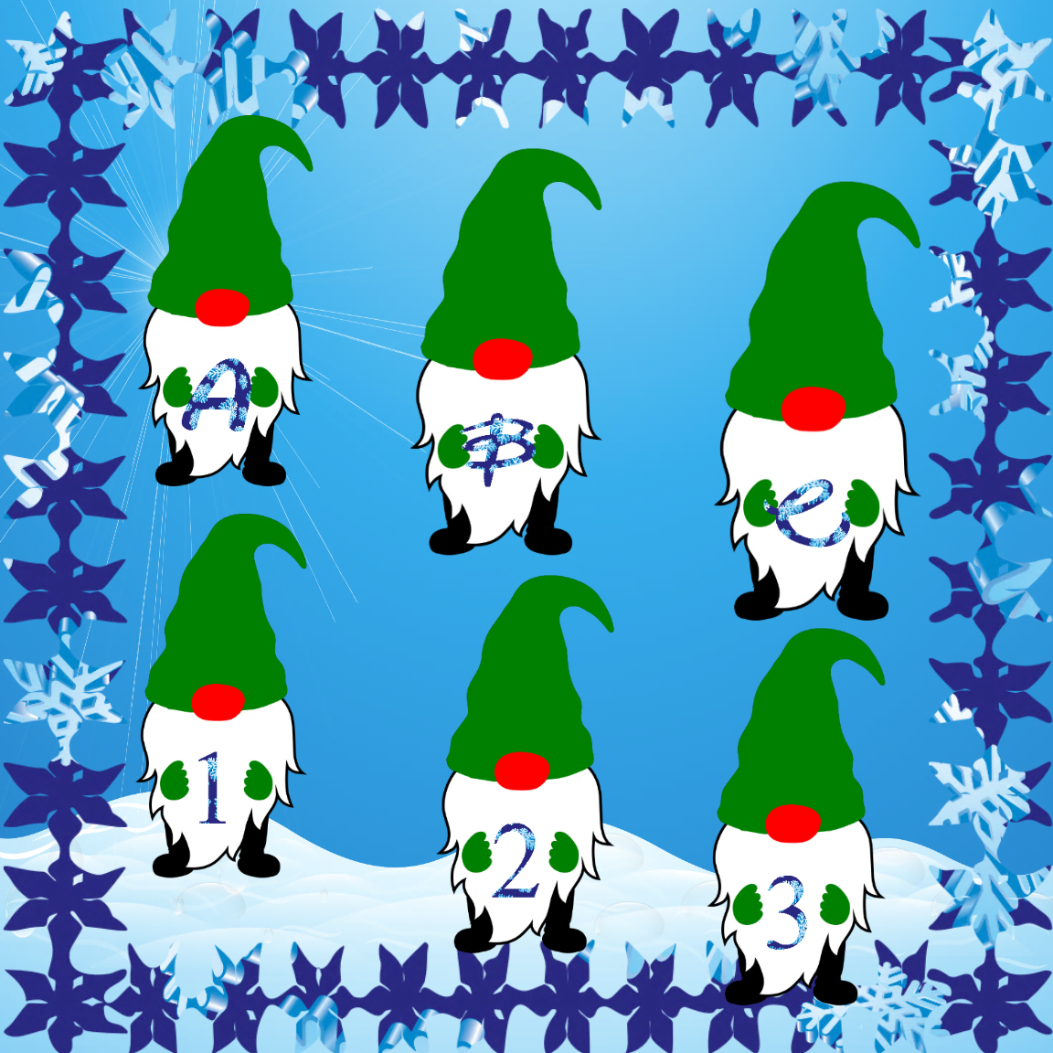 ABC and Numbers 15a-Digital ClipArt-Fonts-Gnomes-Gift Tag-Holiday-Gift ...