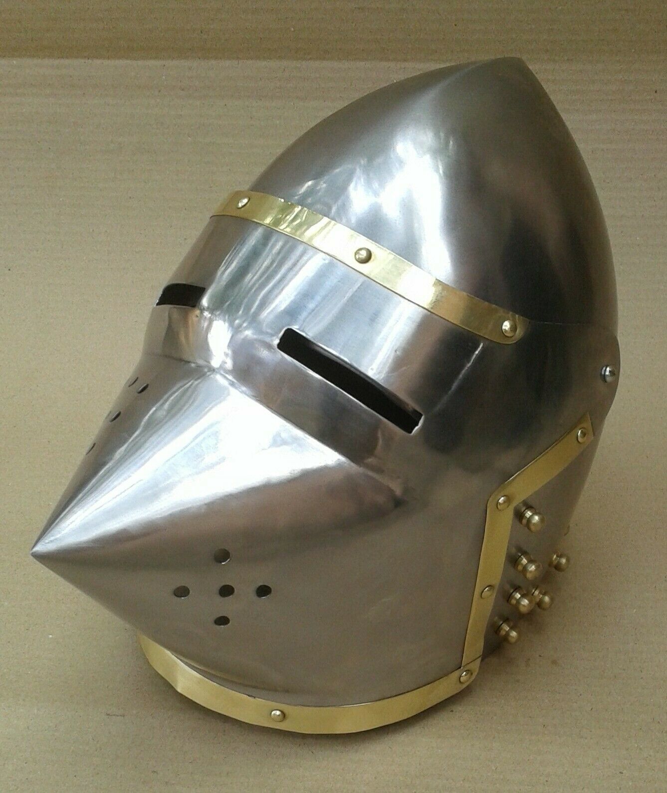 Medieval armour pigface bascinet Helmet and similar items