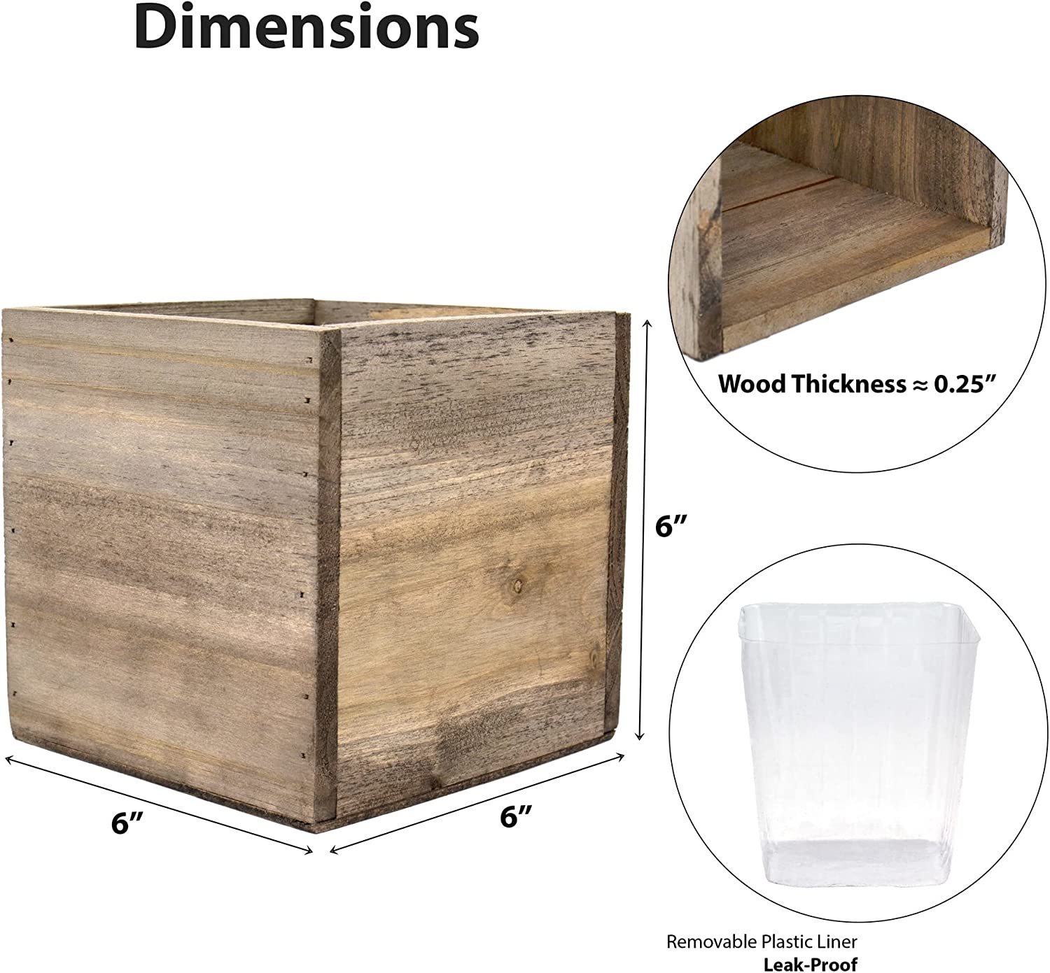 Cys Excel 2 Pcs 6" Cube Planter Box With and similar items