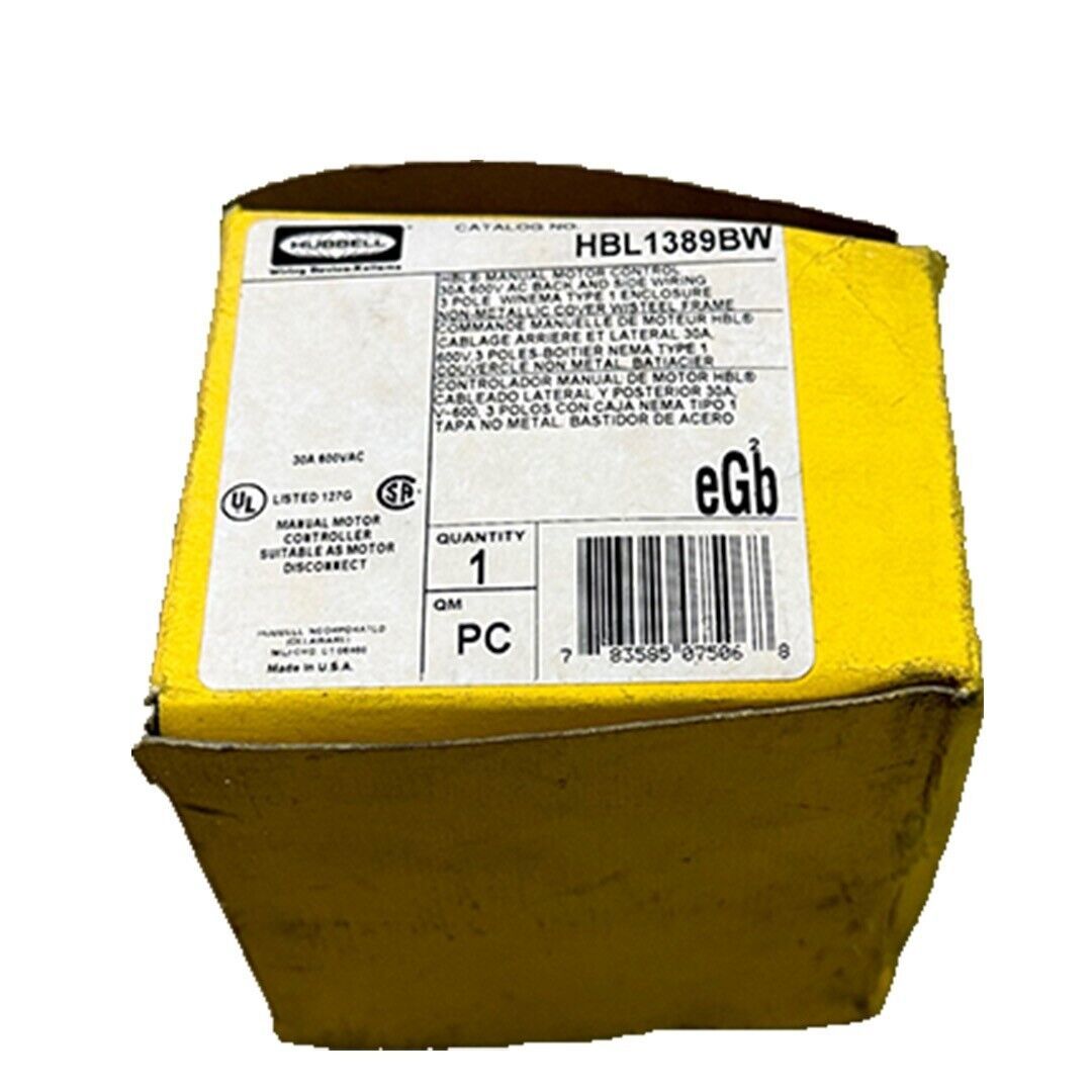 NEW HUBBELL HBL1389BW HBL MANUAL MOTOR CONTROL 30A 600V - Other ...