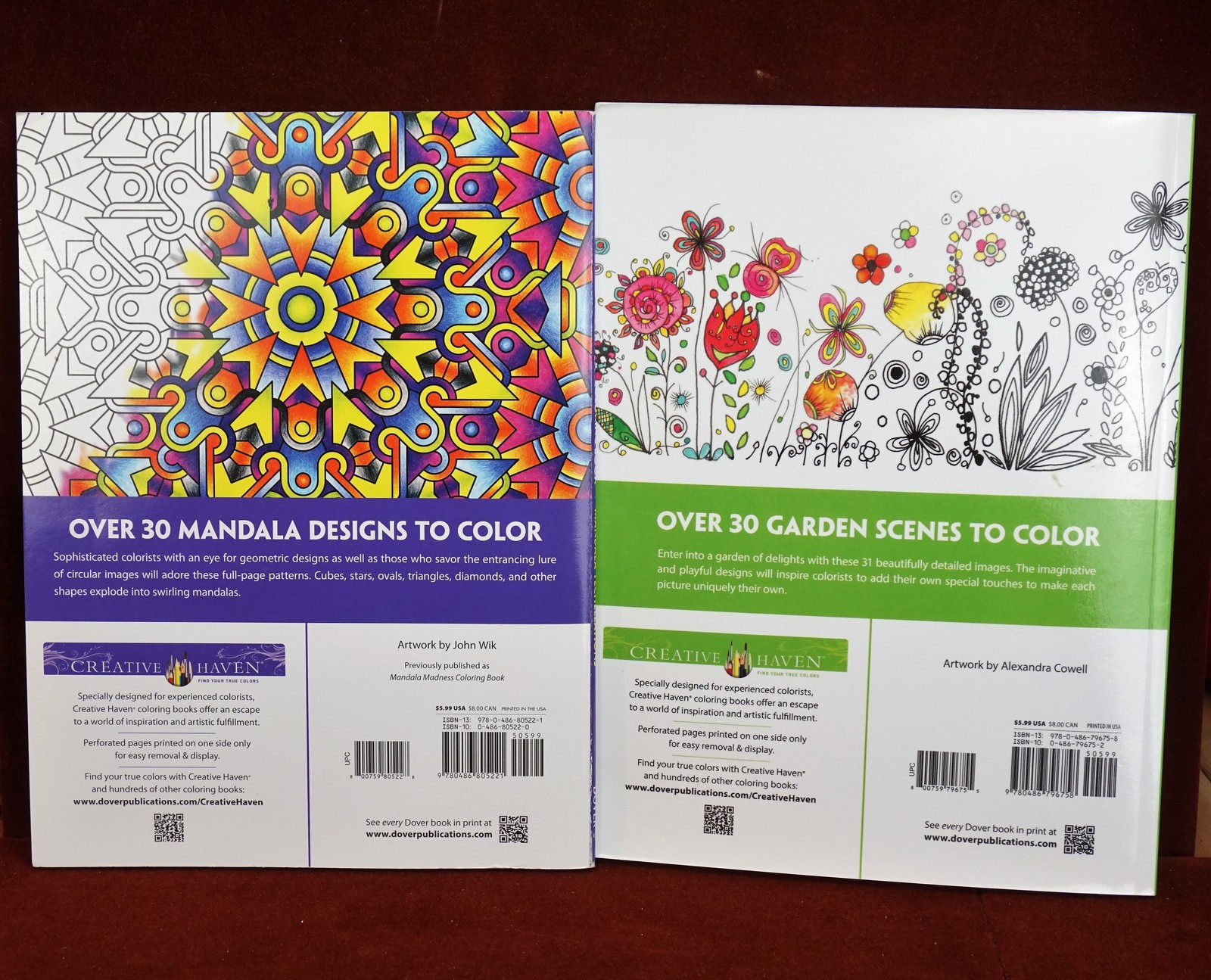 2 Lot Creative Haven Mandala Techellations & Whimsical Gardens Coloring ...