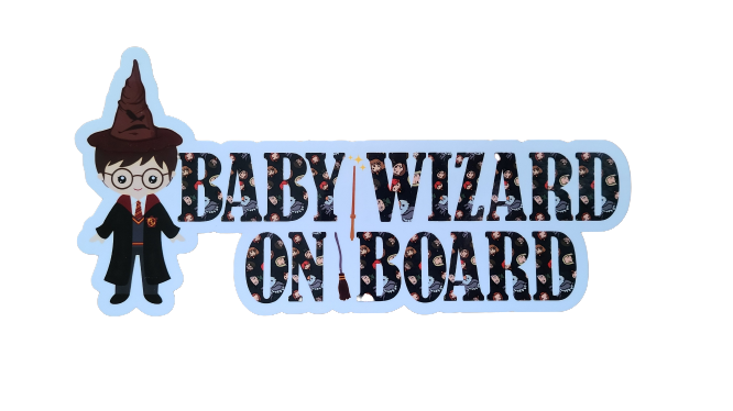 Harry Potter style Wizard baby on board car sign decal vinyl sticker ...