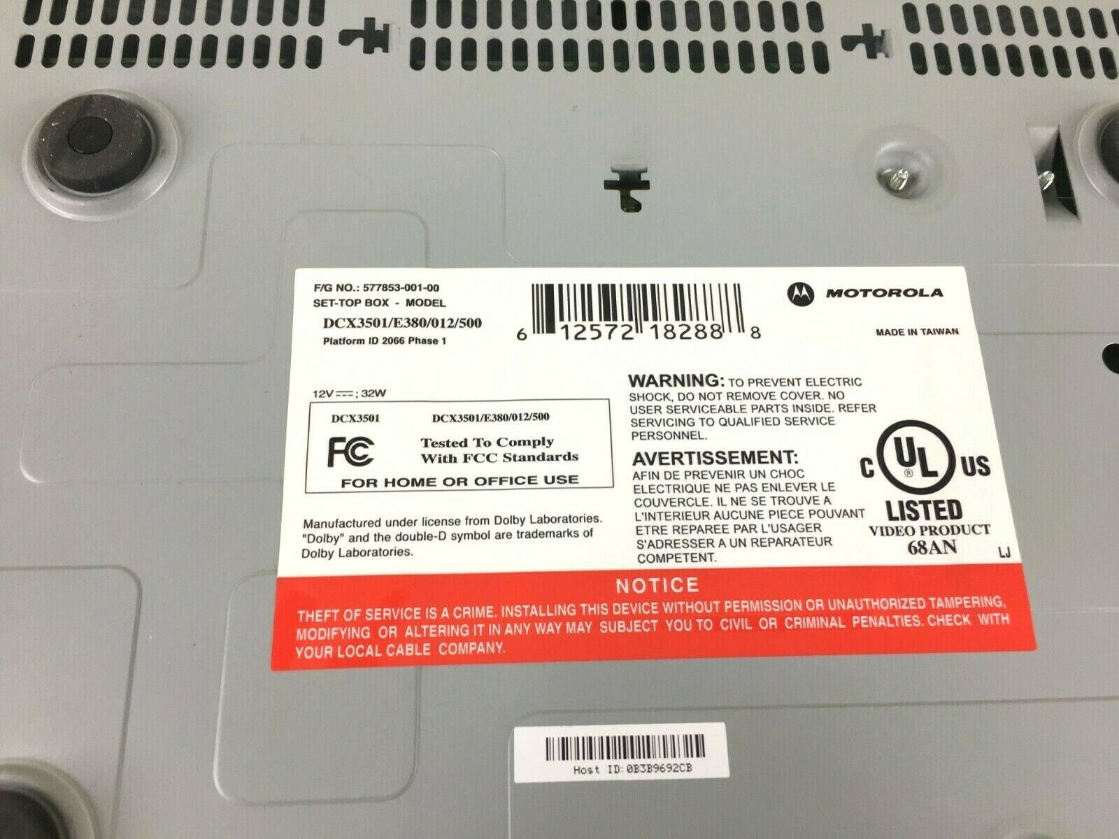 Motorola DCX3501-M High-Definition DVR - Cable TV Boxes