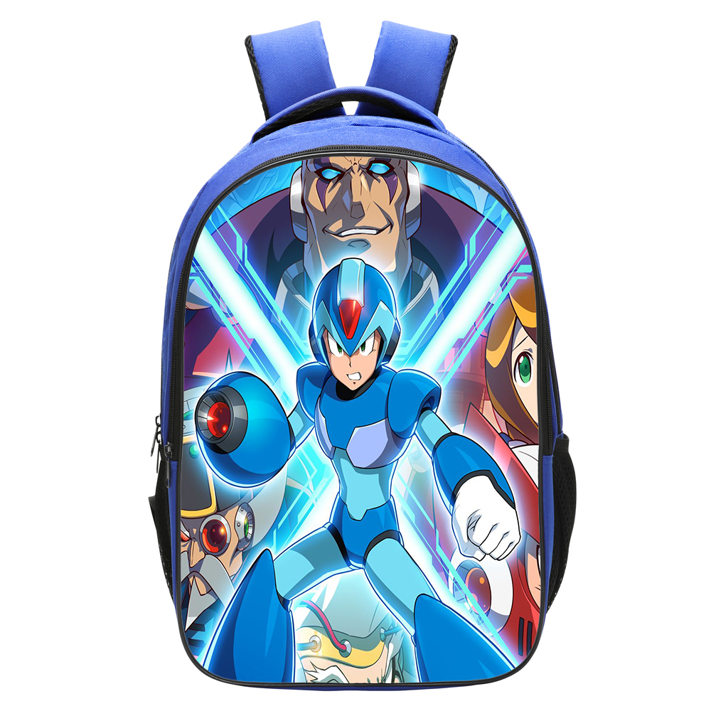Rockman Mega Man Kid Adult Backpack Schoolbag Bookbag Daypack Blue Bag ...