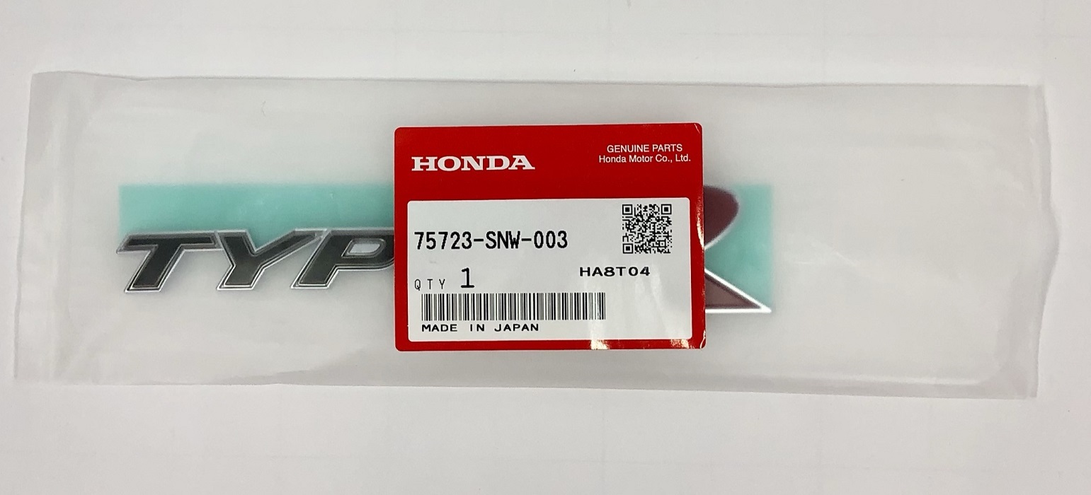 Honda Civic FD2 Emblem ,Rear (Type R), 75723-SNW-003, ABA-FD2 - Car ...