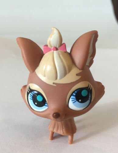 UNIQUE RARE Littlest Pet Shop FOX brown with pink bow Excellent ...