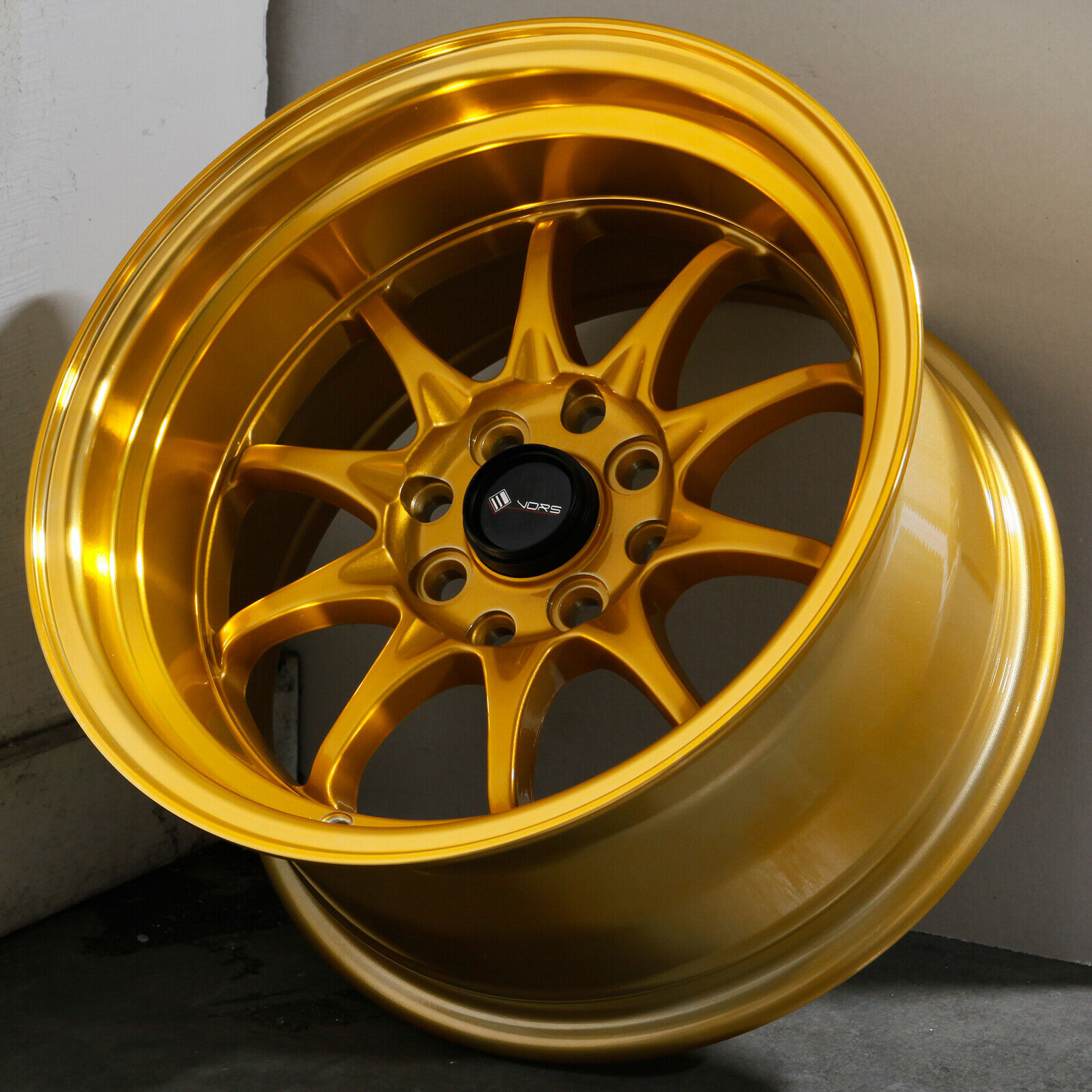 15x8 Vors TR3 4x100/4x114.3 0 Candy Gold Wheels Rims Set(4) - Wheels