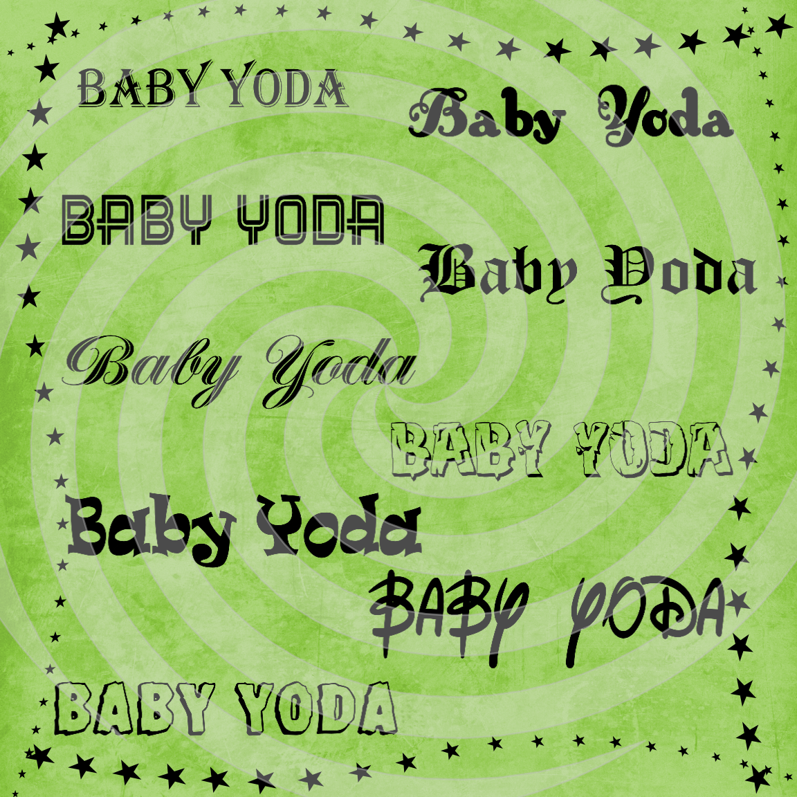 Baby Yoda Fonts-Digital ClipArt-PNG-Gift Tag-T shirt-Jewelry-Notebook ...