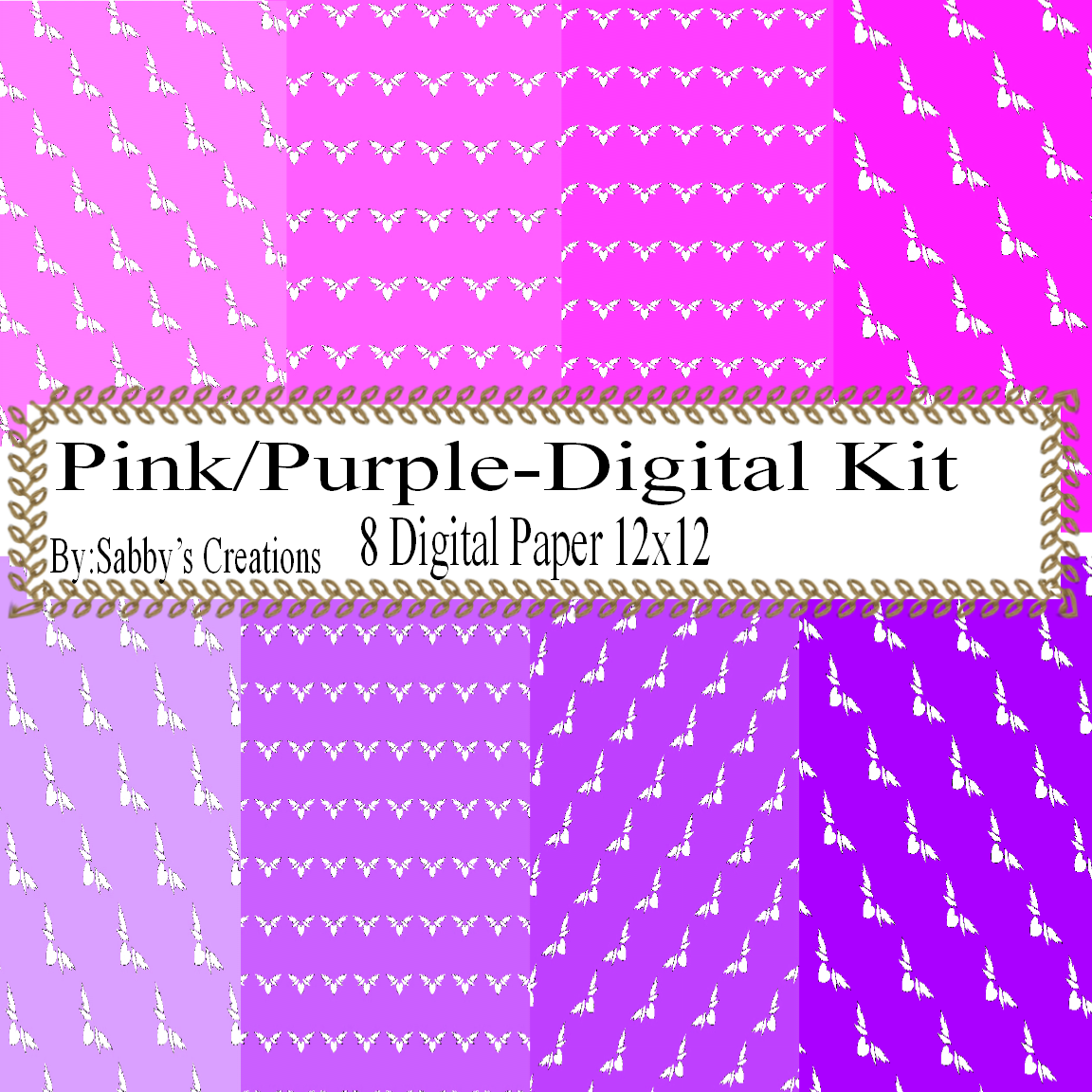 Pink and Purple-Digital Kit-Digtial Paper-Art Clip-Gift Tag-Jewelry-T ...