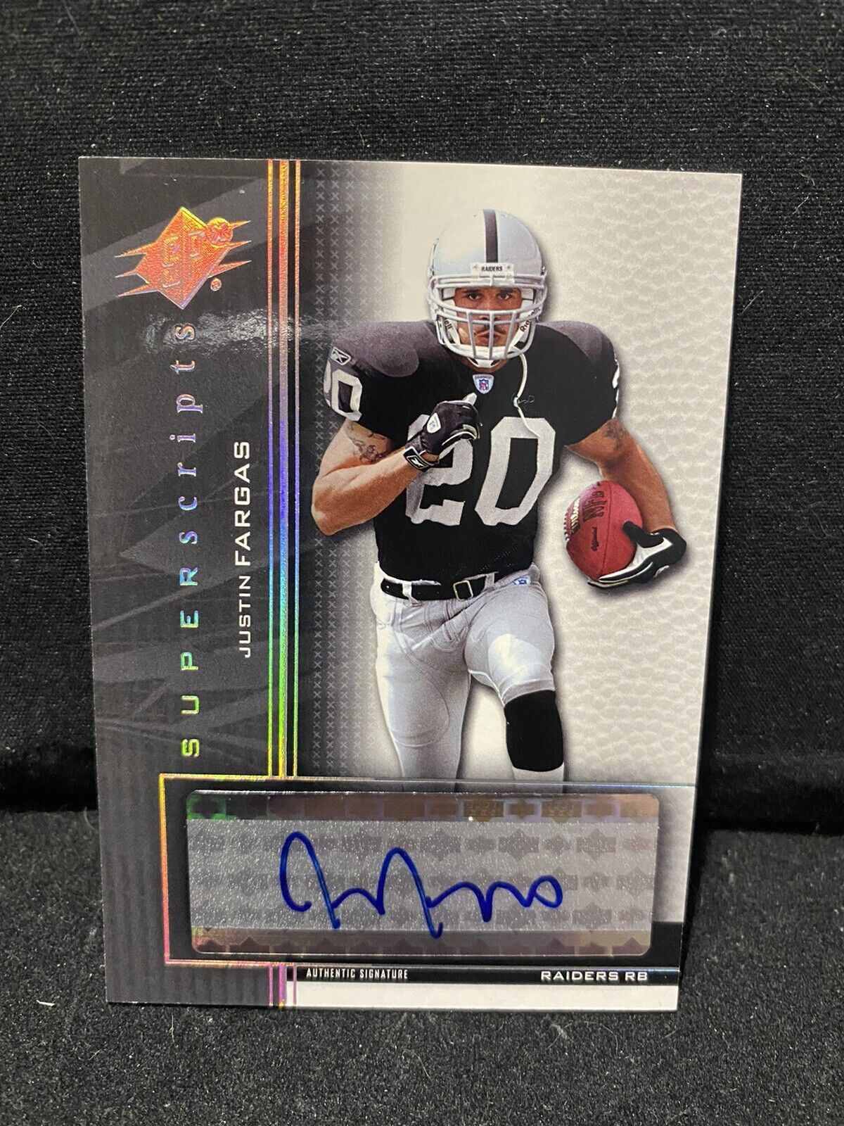 Justin Fargas 2004 SPX Super Scripts Auto Trading Card RAIDERS ...