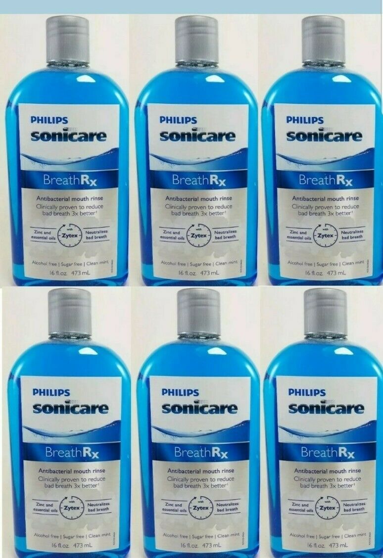 6 x Philips Sonicare Breathrx Antibacterial Mouth Rinse, 16 Fl Oz 6 ...