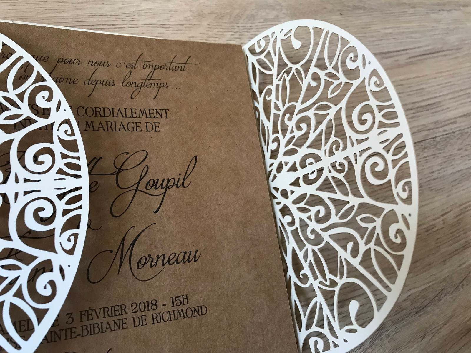 50pcs Custom laser cut Wedding Invitations,customize Laser Cut ...