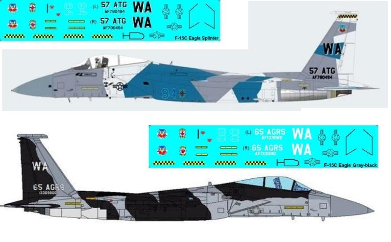 2X PLASTIC 1/144 KITS F-15C's IN AGGRESSOR [RUSSIAN] PAINT AND MARKINGS ...