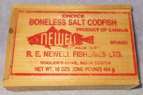 Newell Fisheries Salted Cod Fish Wood Box Nova Scotia - Other