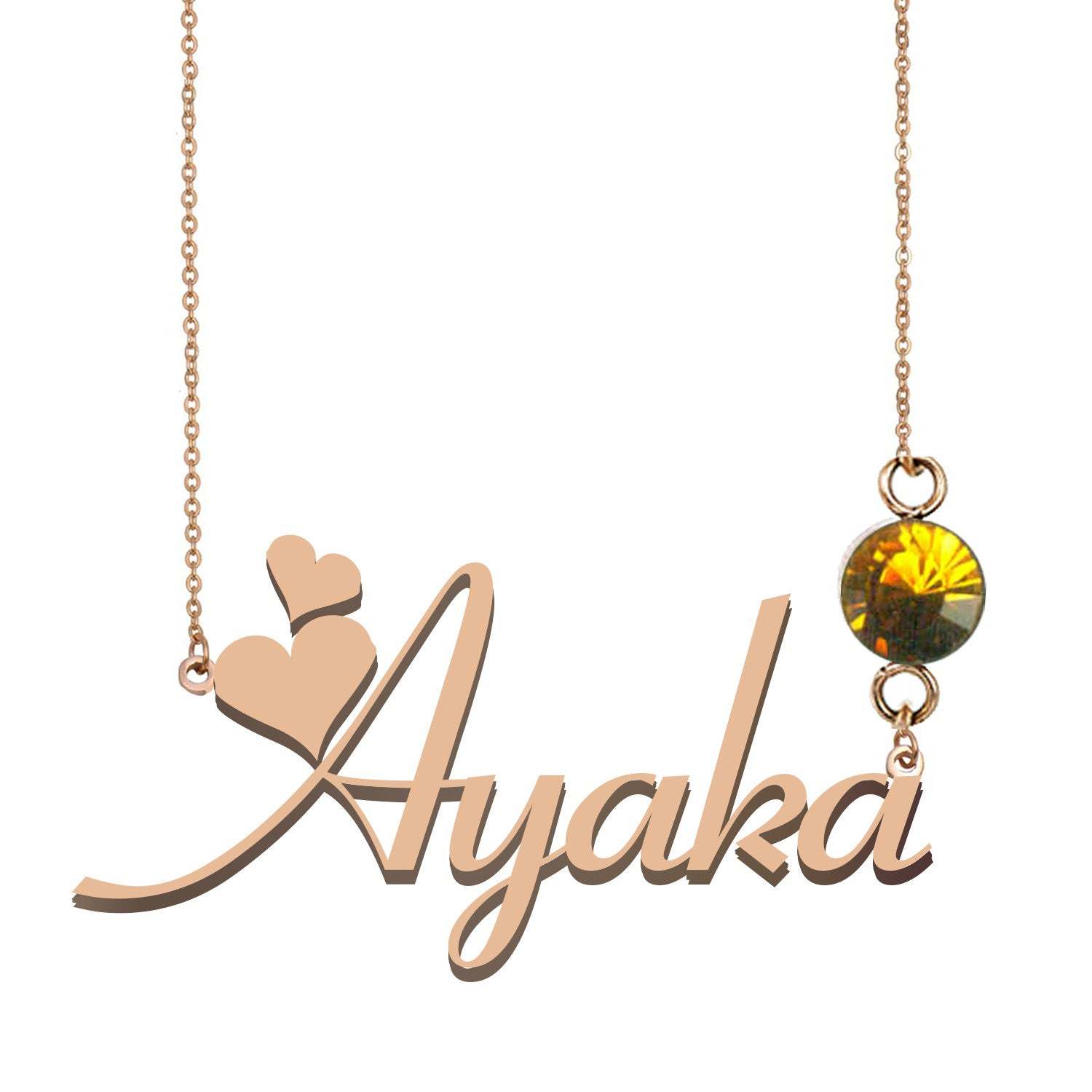 Custom Name Necklace For Women, Old English Name Necklace, Ayaka Name ...