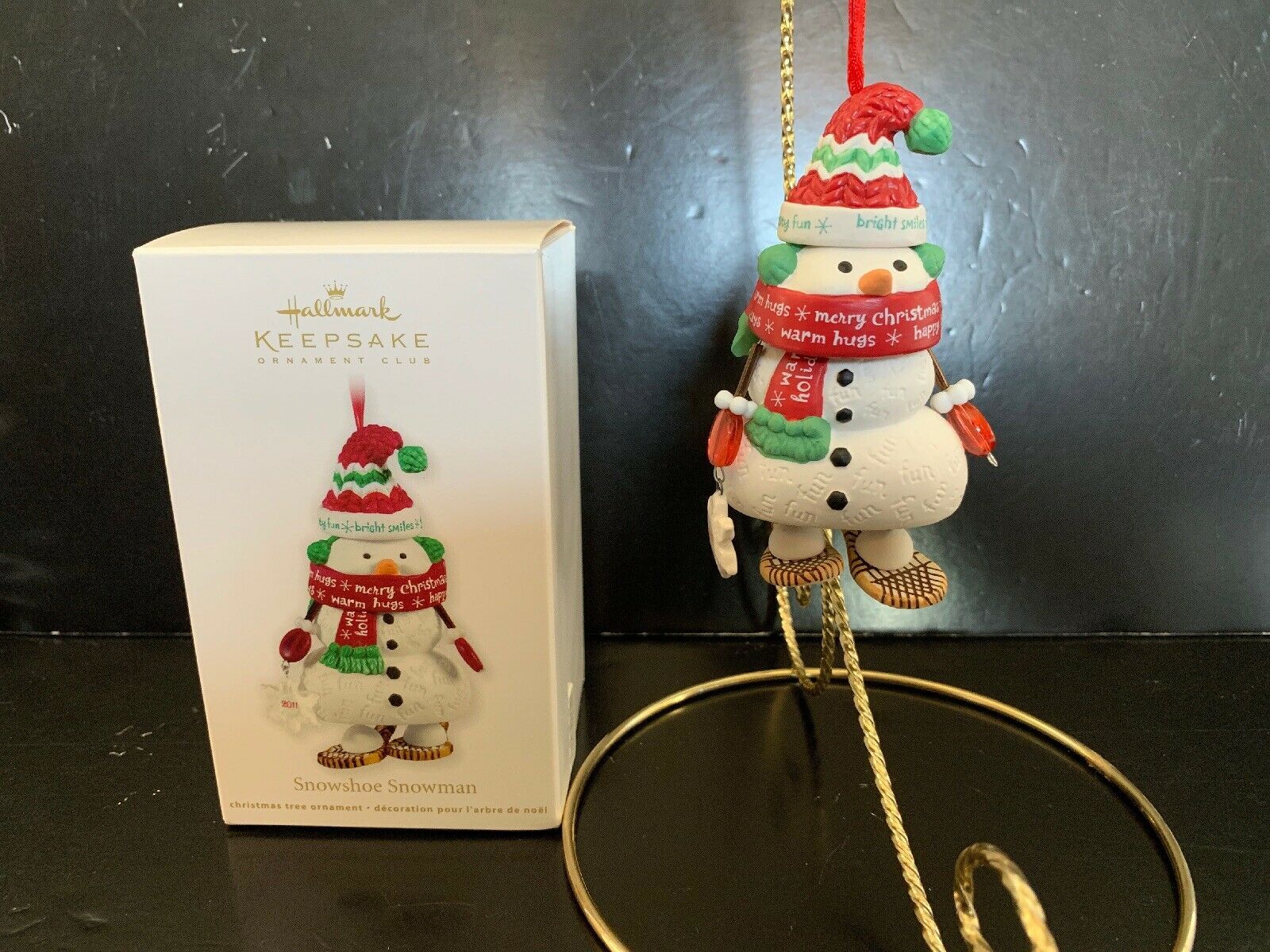 HALLMARK KEEPSAKE ORNAMENT SNOWSHOE SNOWMAN Ceramic 2011 - 2005-Now