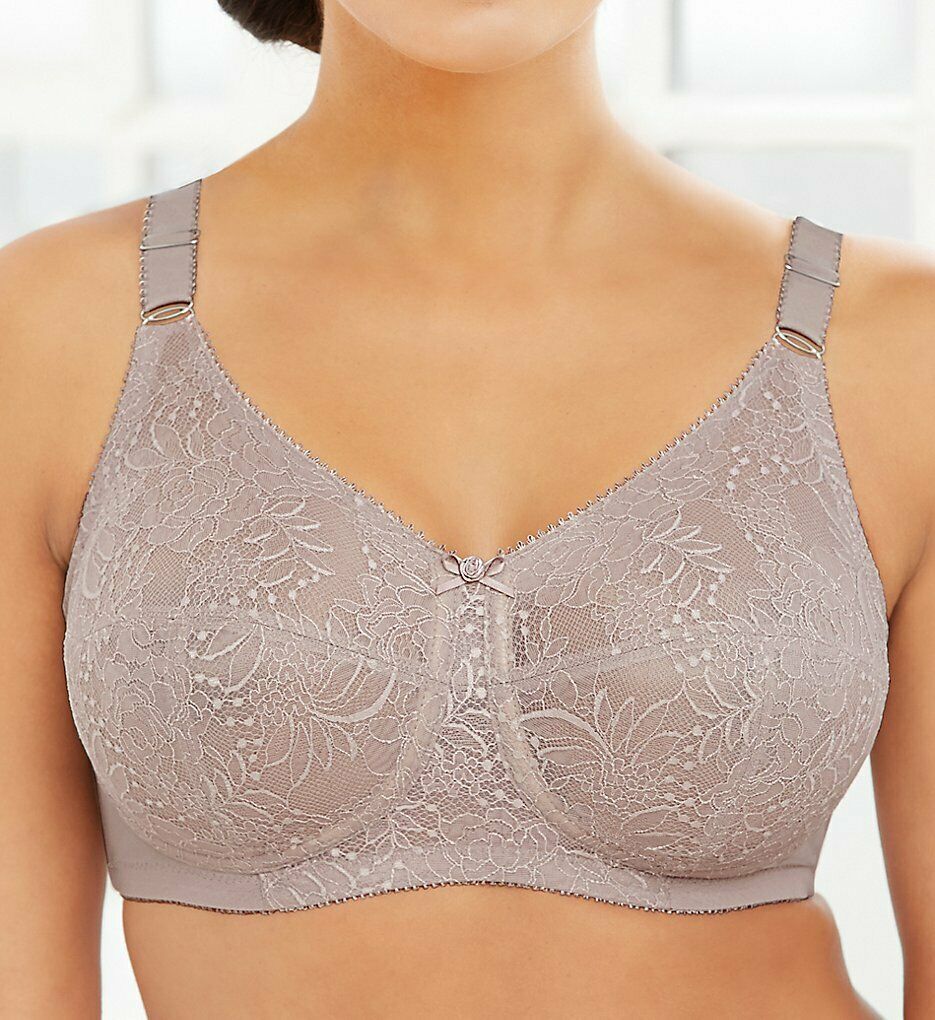 Glamorise Taupe Comfort Lift Classic Lace Support Bra Us 48c Uk 48c