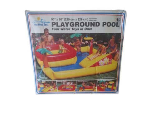 VTG 98 Intex Wet Set Inflatable Pool Sports Center Playground Swim 90”x ...