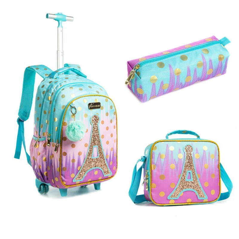 3 IN 1 School Kids Backpack with Wheels Kids Wheeled School Bag ...