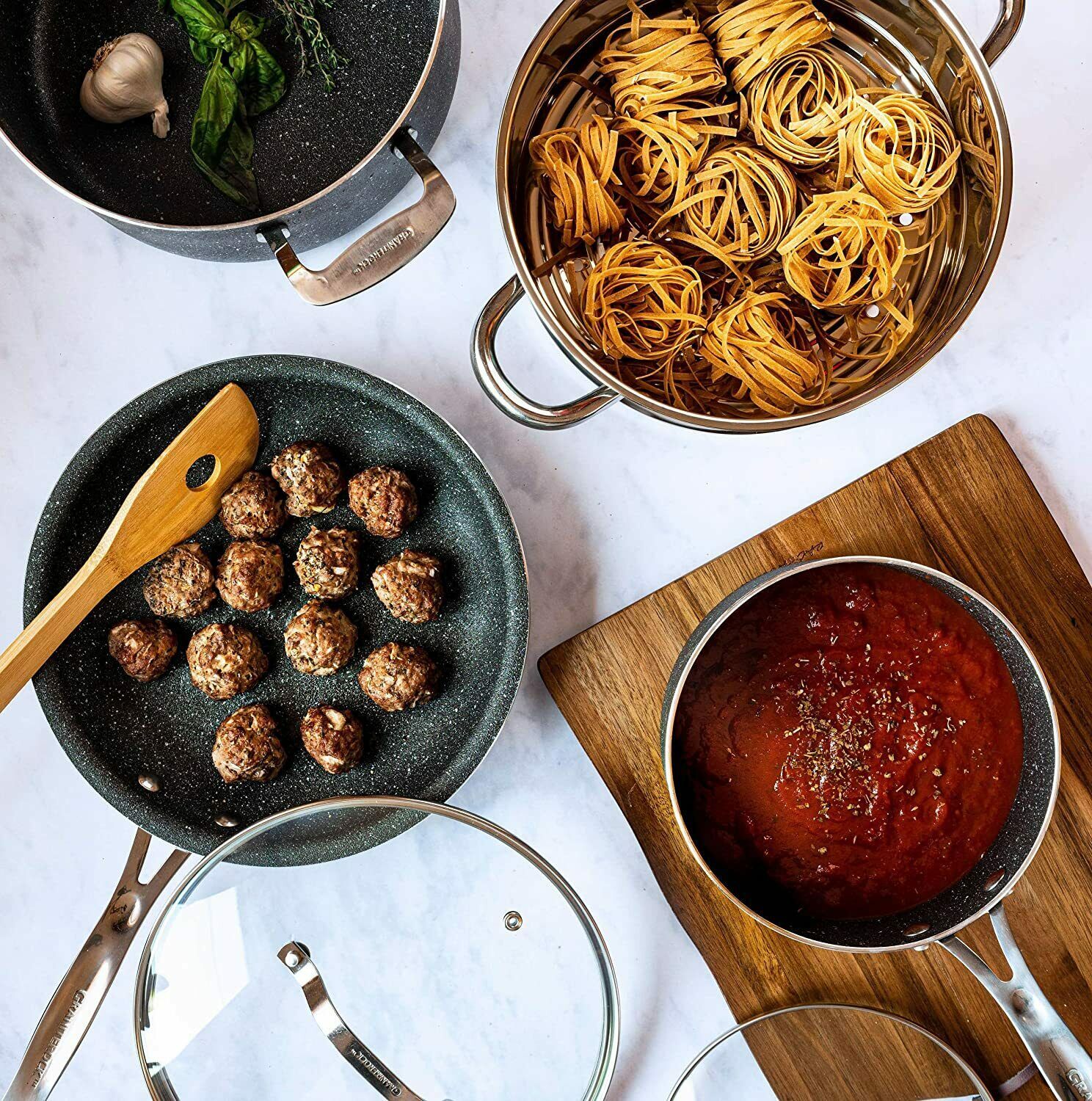 GRANITESTONE 10 Piece Cookware Set, Nonstick Granite-Coated, As Seen On ...