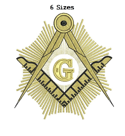 Masonic Compass 6sizes digitized filled embroidery design Digital ...