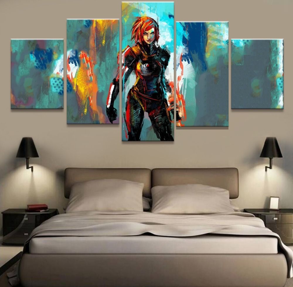 Mass Effect Framed Canvas Art Home Decor Wall Art Posters And Prints