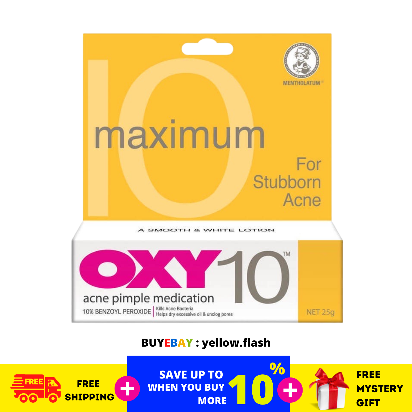 OXY 10 Traitement de l'acné et des boutons Force maximale 25g X 10 ...
