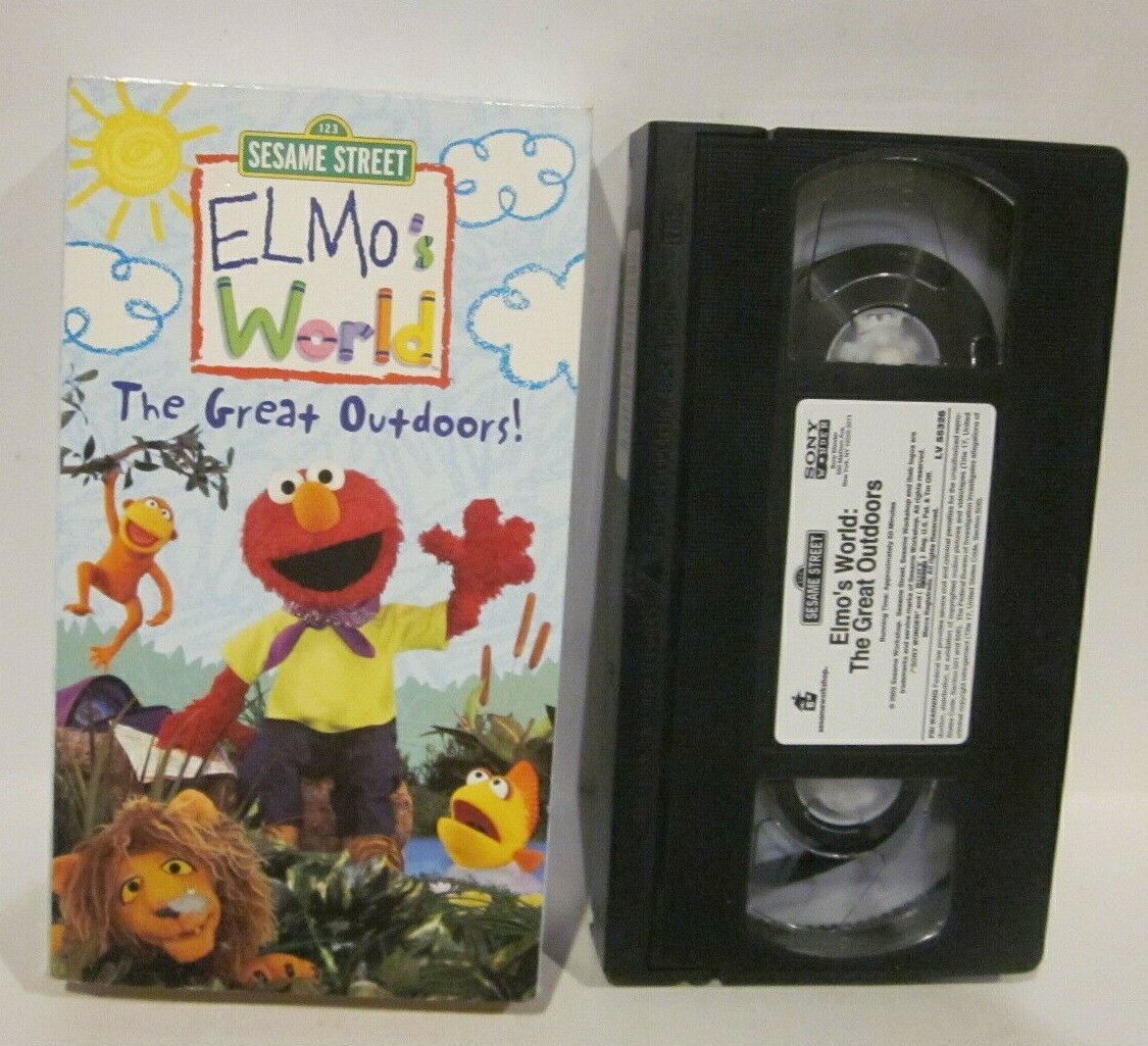 Sesame Street Elmos World The Great Outdoors Vhs Movie Tape VCR 2003 ...