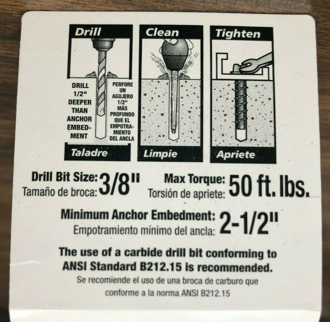 Tapcon 3/8 in. x 4 in. Hex-Washer-Head Large Diameter Concrete Anchors ...