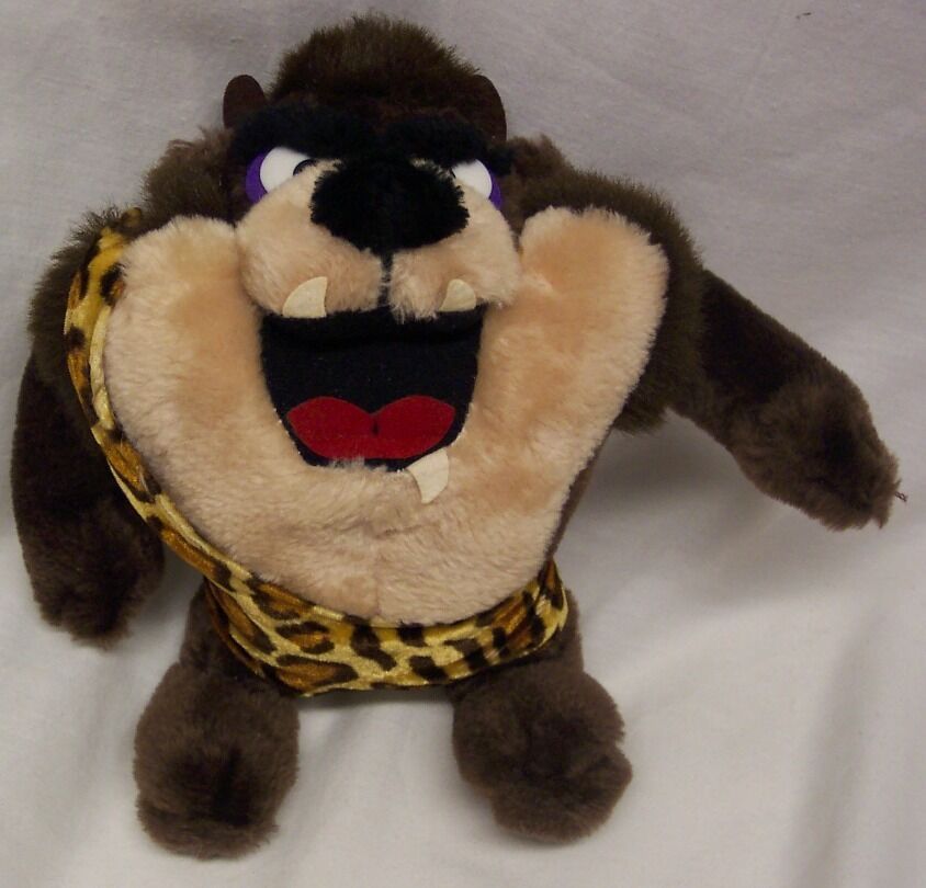 WB Looney Tunes 1993 TAZ TASMANIAN DEVIL AS CAVEMAN 9" Plush Stuffed ...