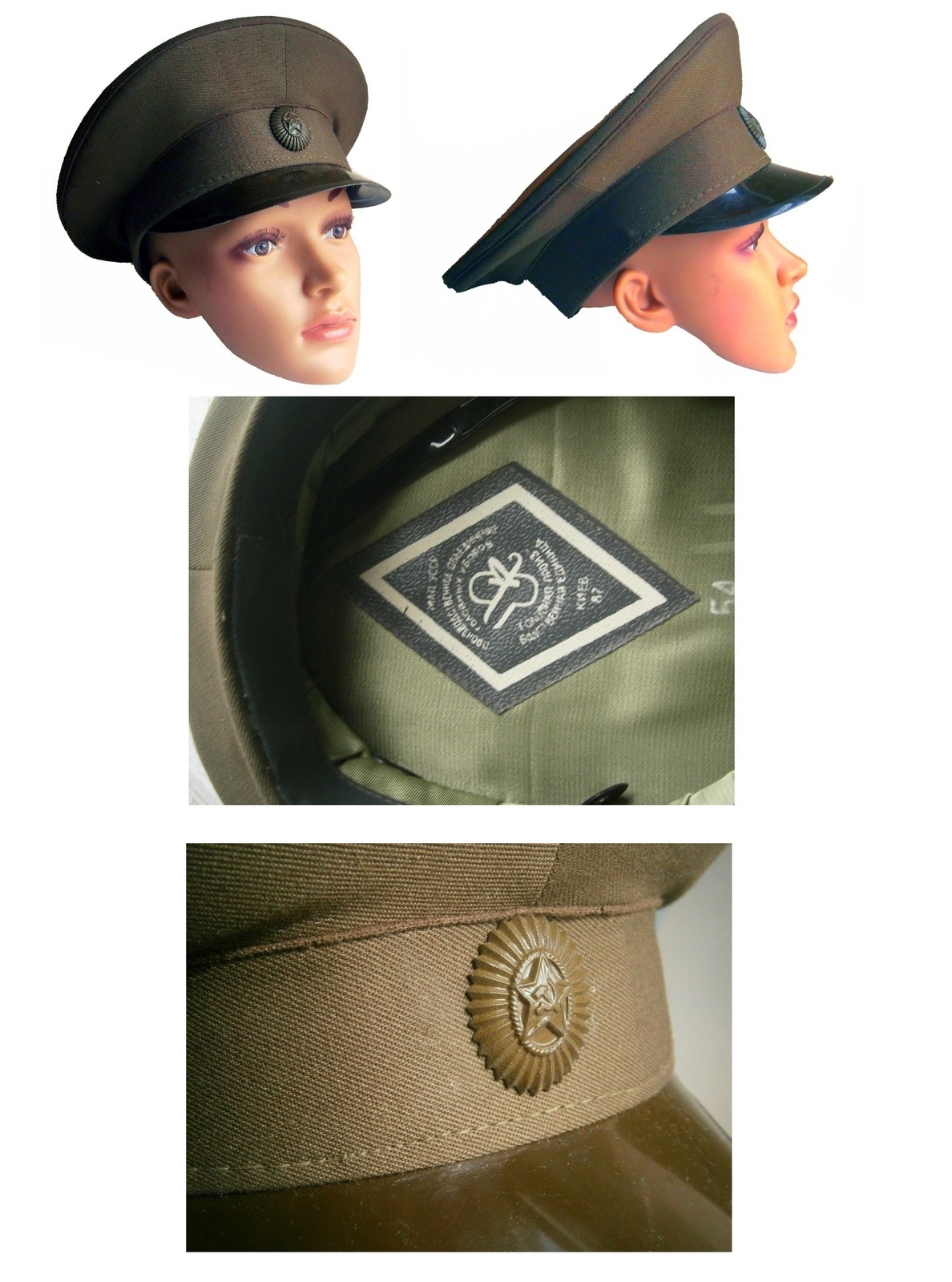 Vintage Soviet Union Red Army Officer's visor hat army military ...