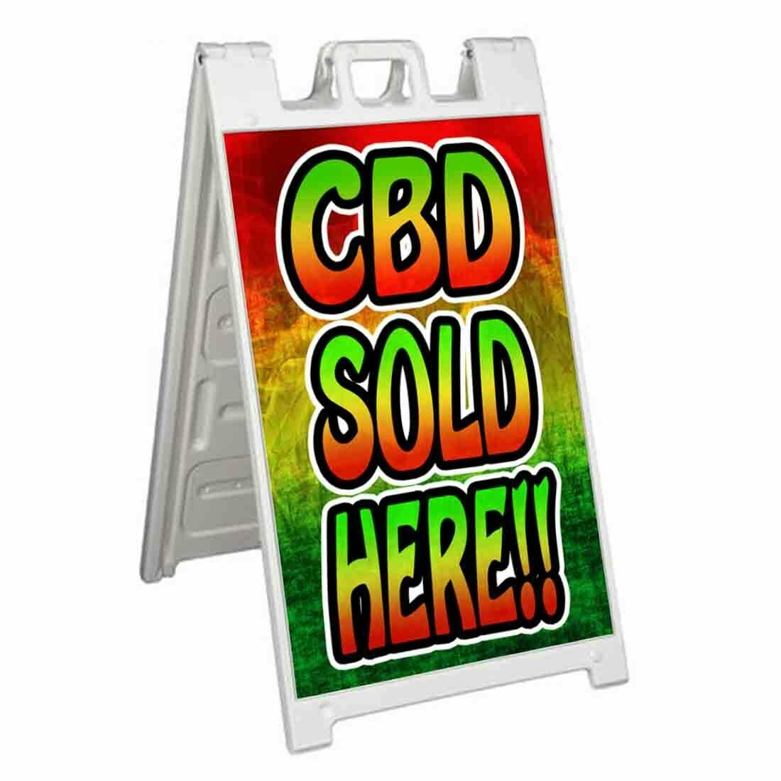 CBD SOLD HERE Signicade 24x36 Aframe Sidewalk Decal Sign Banner MEDICAL ...
