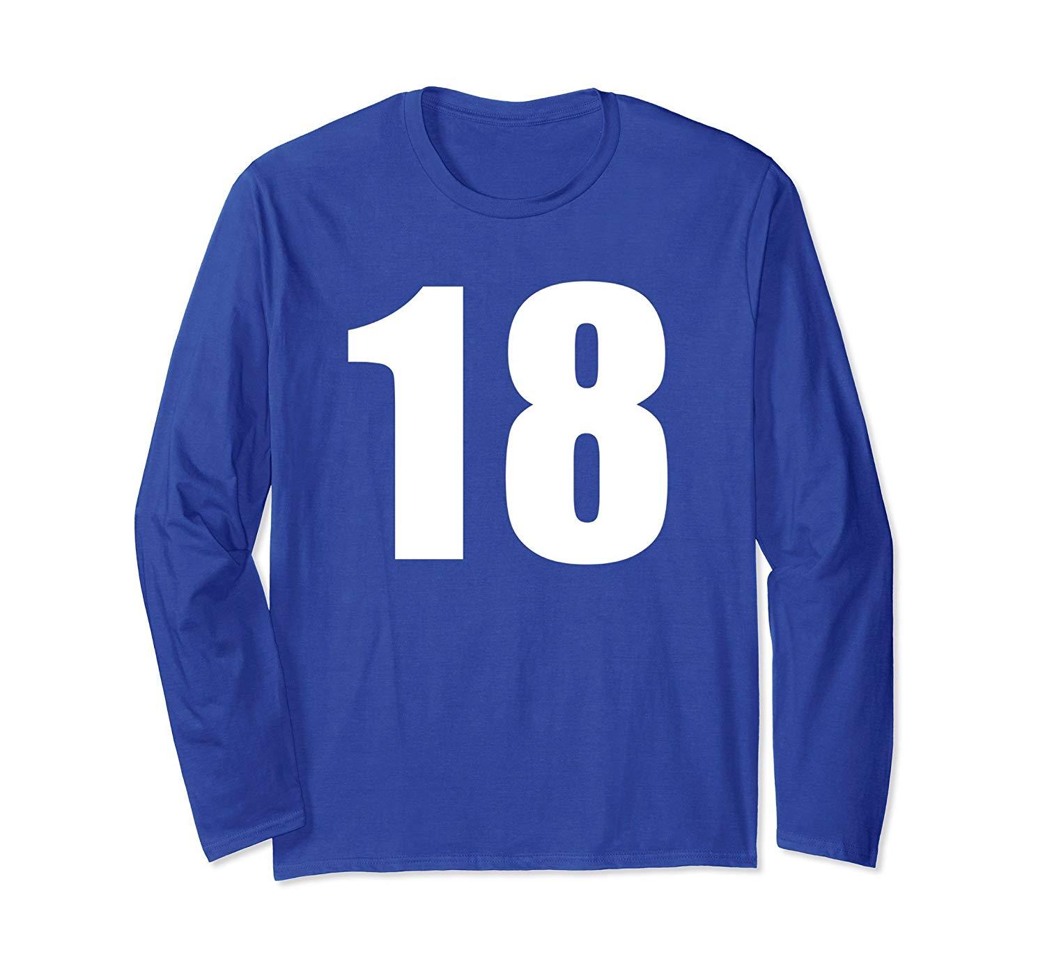 New Tee - Jersey Number 18 Baseball Football Soccer Basketball Tee Men ...