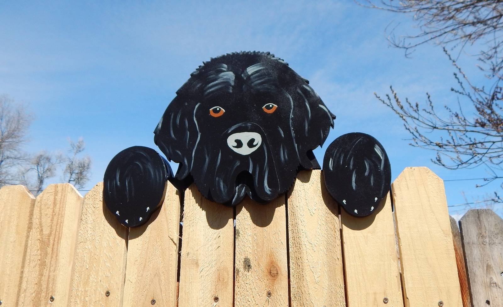 Newfoundland Dog Peeker Yard Art Garden Dog Park Kennel Sign - Animals ...
