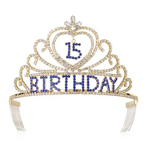 DcZeRong Quinceanera Tiaras Crowns Gold Princess Girls 15th Birthday ...