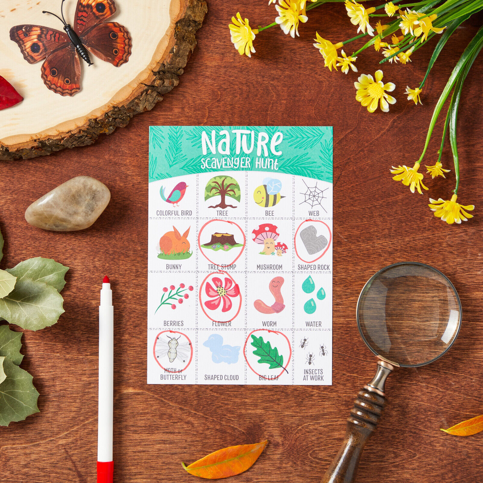 50 Pack Find And Seek Scavenger Hunt Card Game, Outdoor Activities For ...