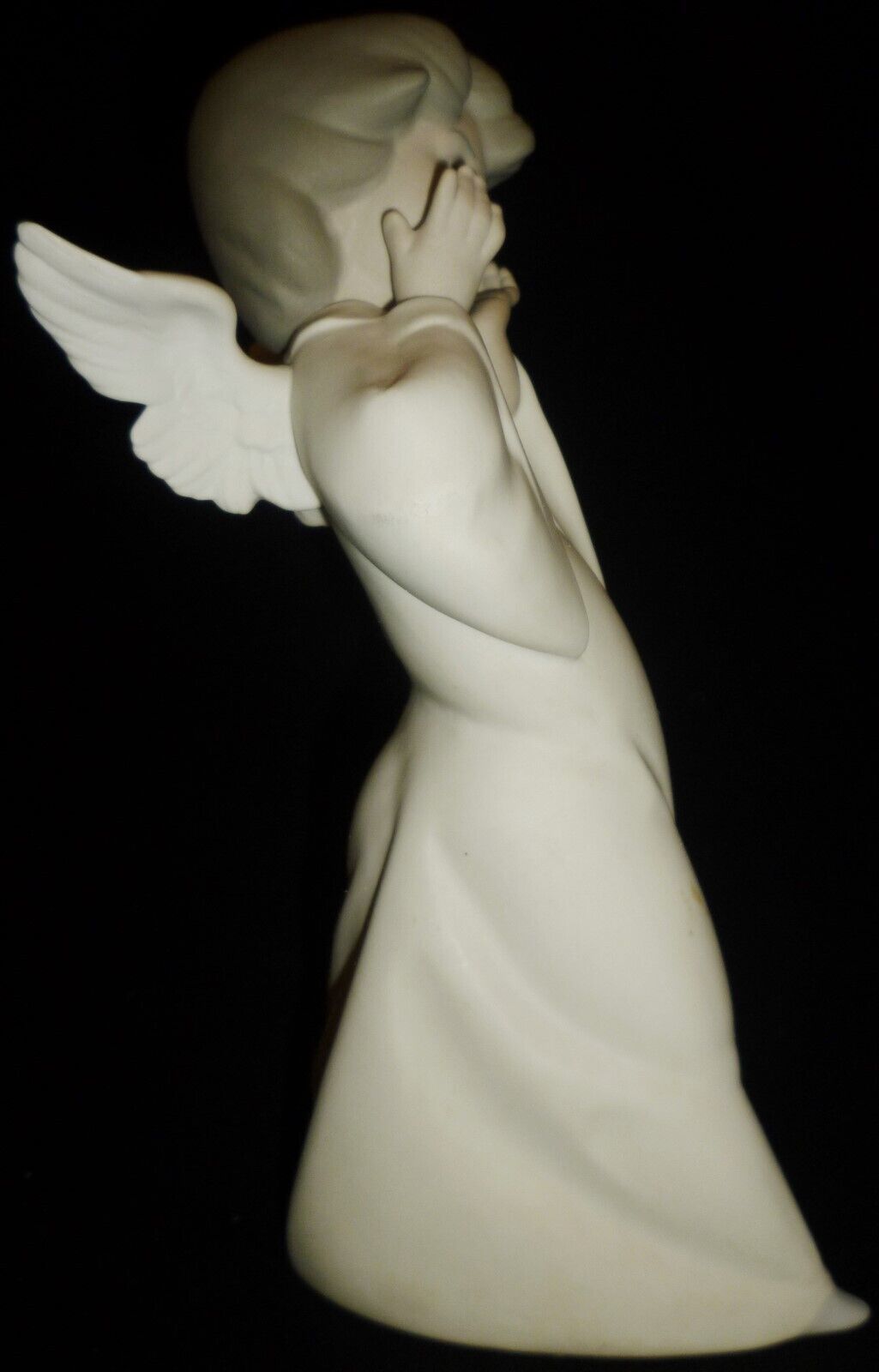 LLADRO UNGLAZED PORCELAIN FIGURINE ANGEL PUZZLED MIME 4959 MADE IN ...
