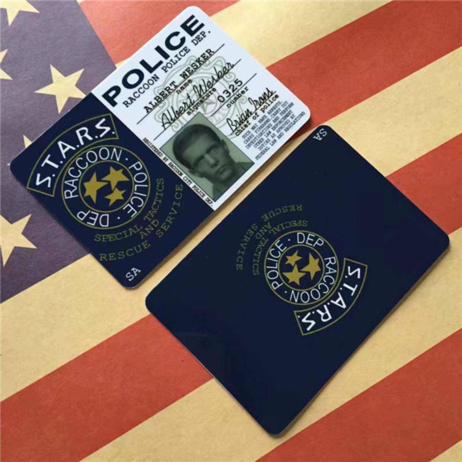 Resident Evil ID card & Leather wallet Set,100% accurate,Metal Badge ...