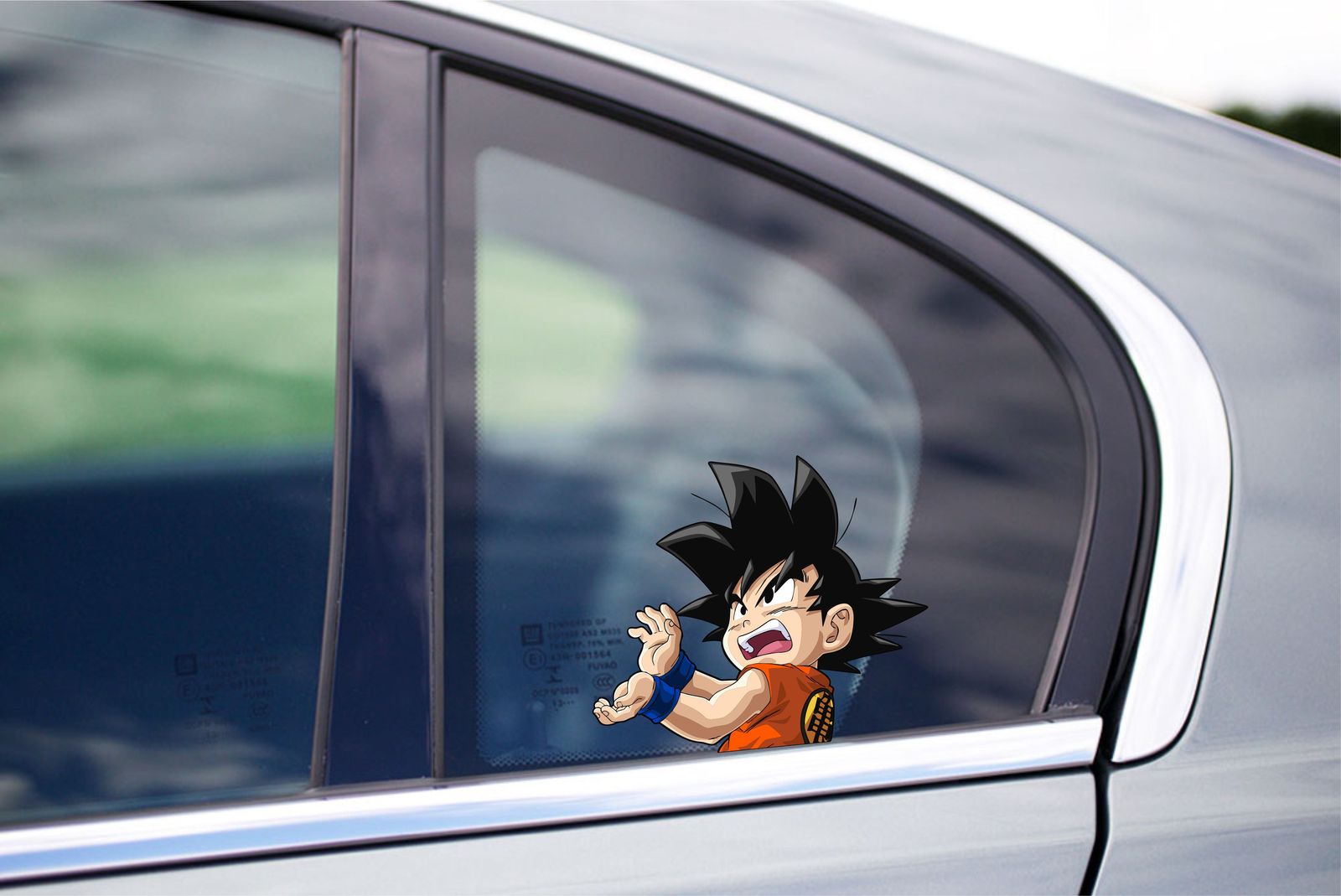 Goku Kamehameha Peeking Car Window Vinyl Decal Sticker Anime Dragon ...