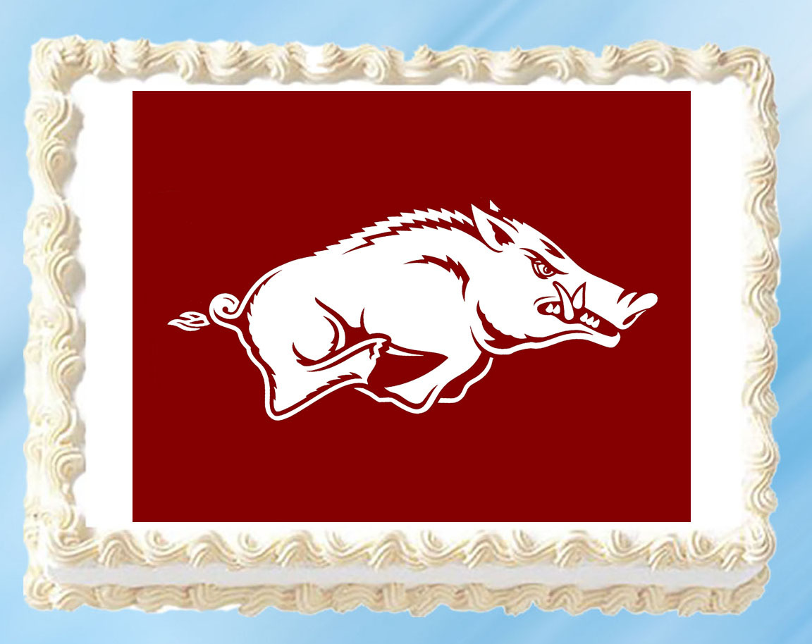 Arkansas Razorbacks Edible Image Cake Topper Cupcake Topper 1/4 Sheet 8 ...