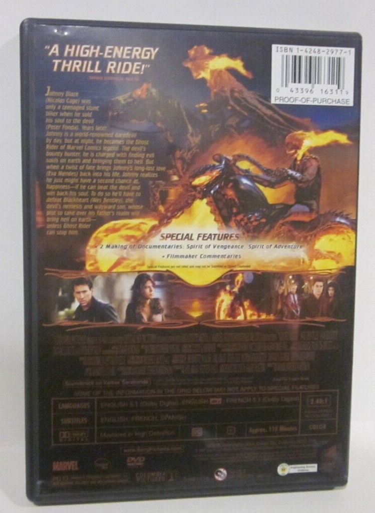 Ghost Rider (DVD, 2007, Wide Screen) With Outer Slip Cover - Nicolas ...