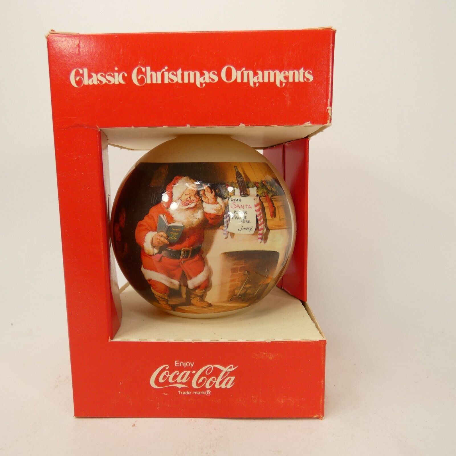 Vintage Coca-Cola Classic Christmas Santa Ornament 1960s - Corning ...