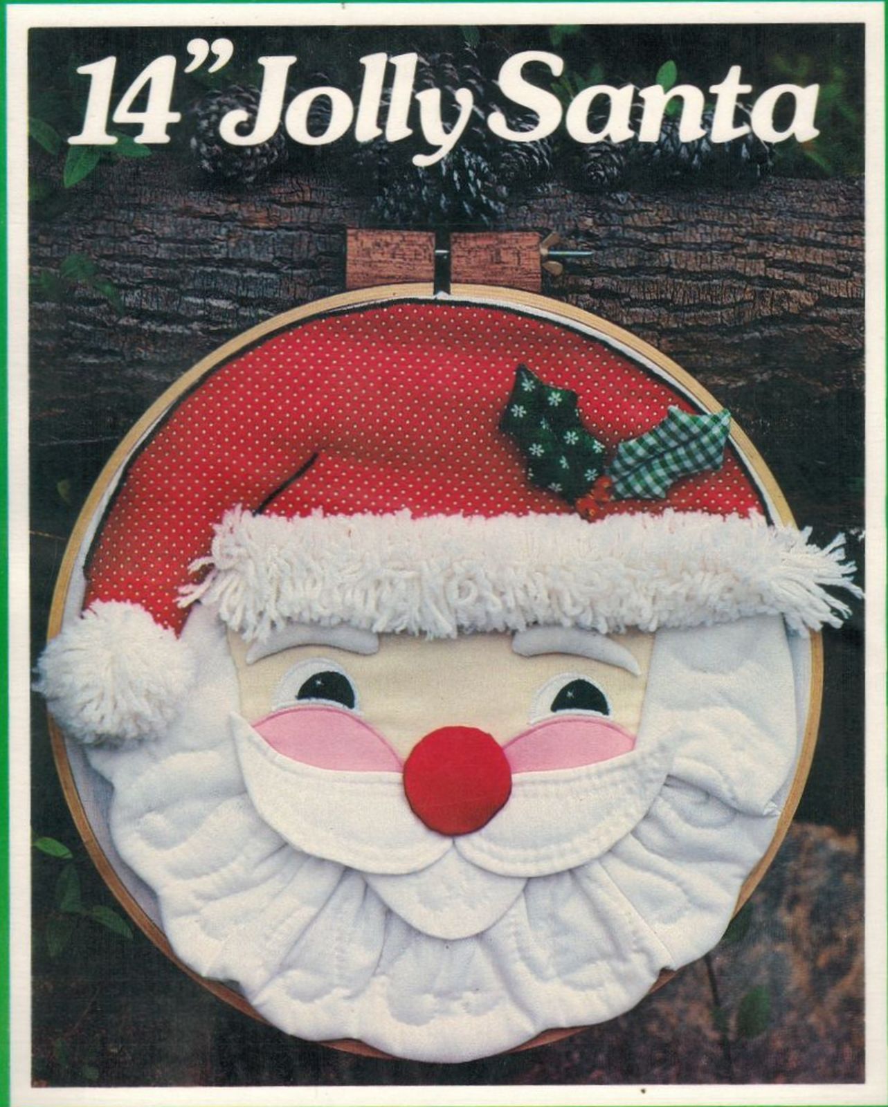 1980 Stuffed 14" Round Hoop Christmas Jolly Santa Claus Applique Sew ...