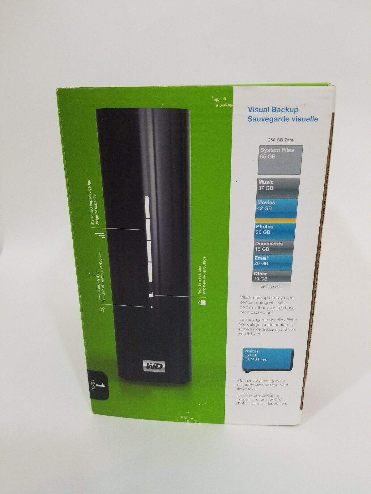 Western Digital T WD10000H1U-00 1TB Backup External Desktop Hard Drive ...