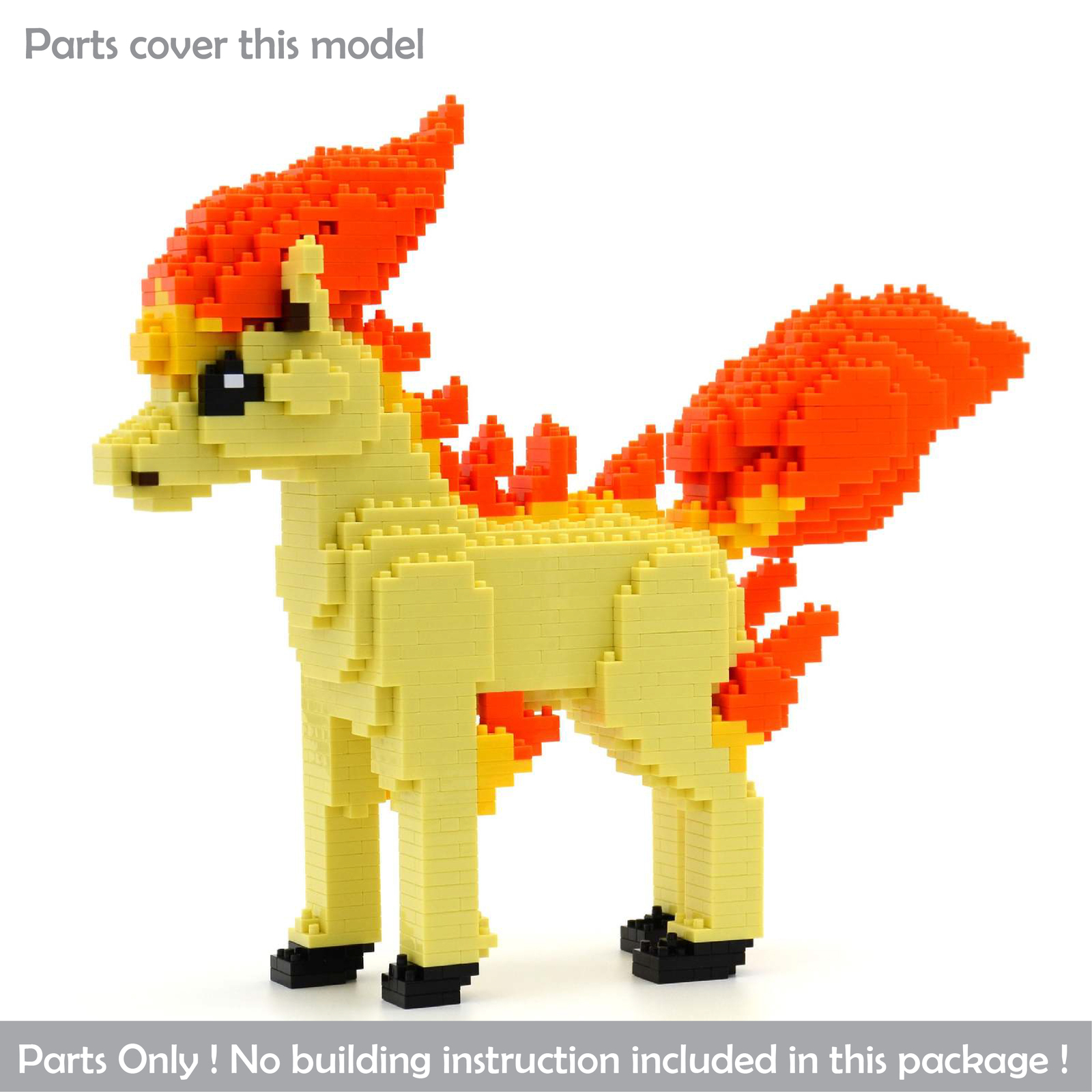 Ponyta (Pokemon) Brick Sculpture (JEKCA Lego Brick) DIY Kit - Building ...