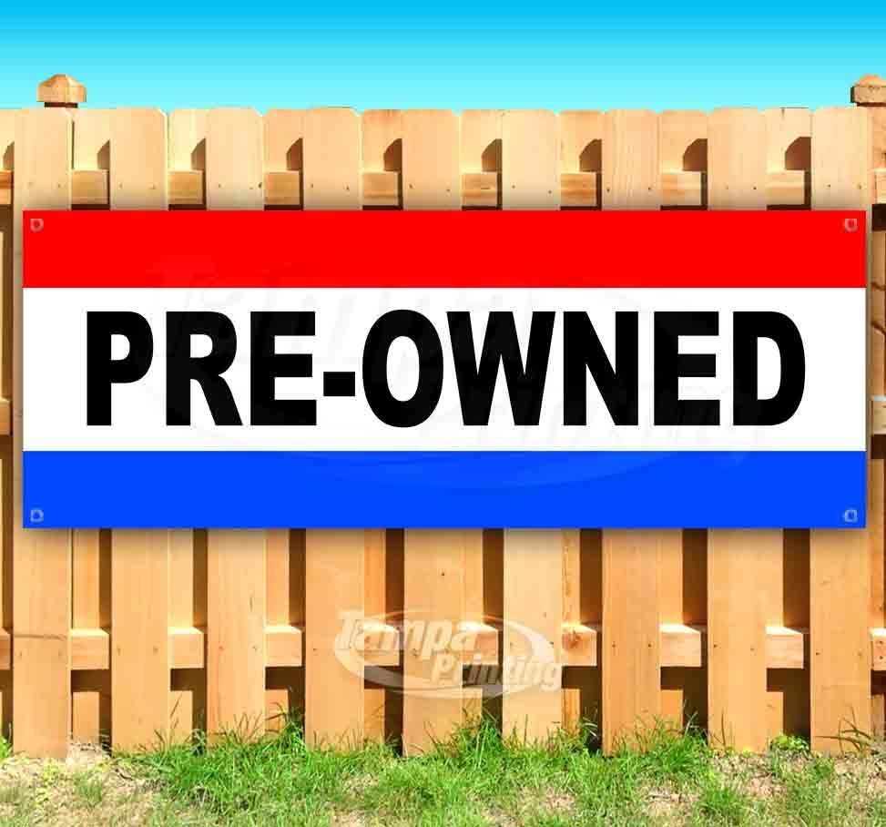 PRE-OWNED Advertising Vinyl Banner Flag Sign CAR DEALERSHIP - Business ...