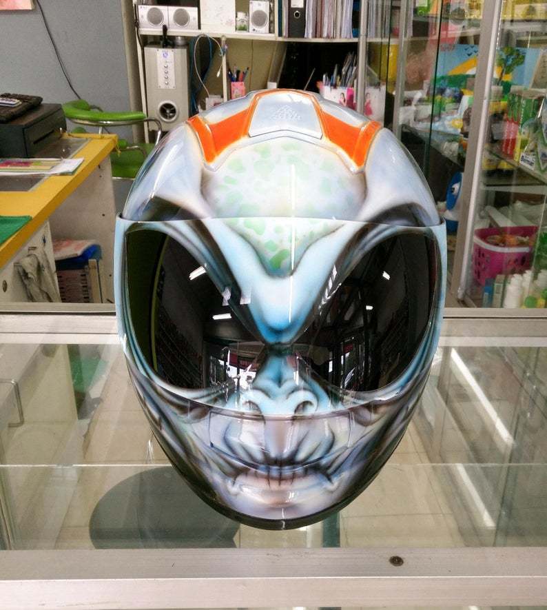 Alien Custom motorcycle Helmet Airbrush Helmet Custom Helmet (DOT & ECE ...