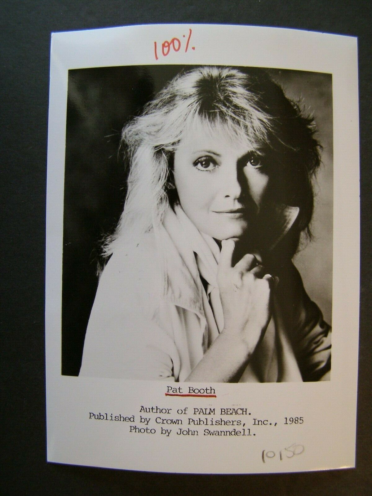 Glossy Press Photo 1985 Model Pat Booth Author of Palm Beach - Photographs